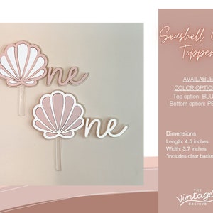 Seashell Cake Topper, One Seashell, First Birthday Shell, Ocean Decor ...