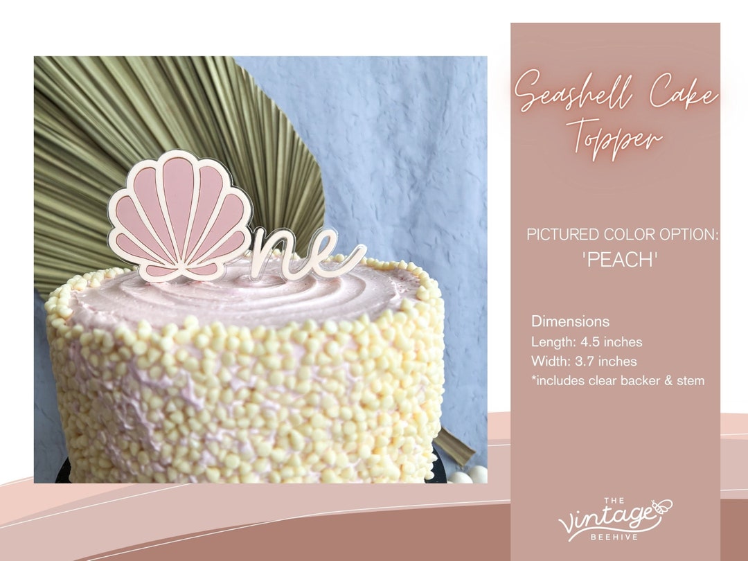 Seashell Cake Topper, One Seashell, First Birthday Shell, Ocean Decor ...