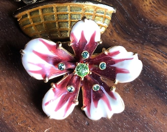 Vintage Joan Rivers Shiny Purple Enamel Flower Floral Pin Brooch Rare ...