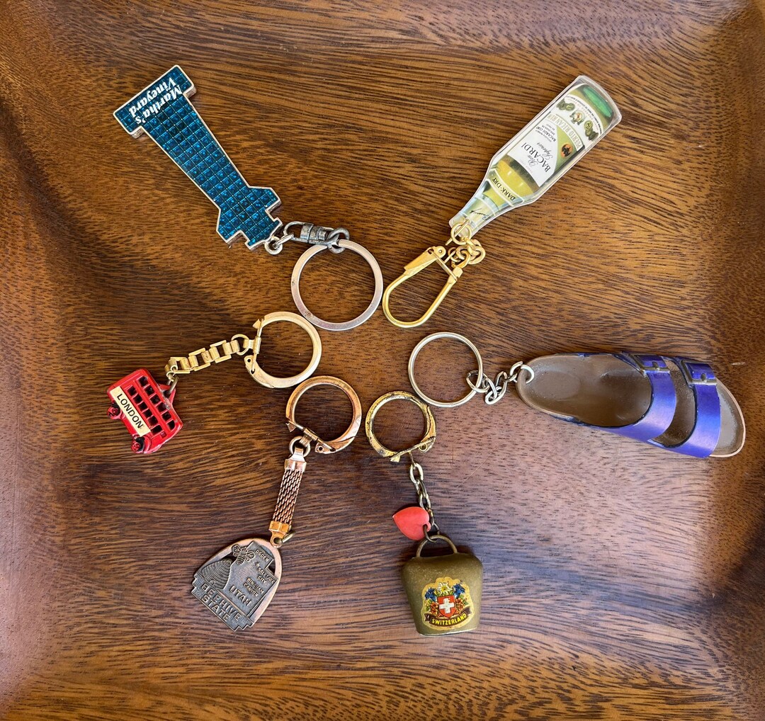 Vintage Keychains You Choose 6 Specialty Keychains Swiss Cow Bell ...