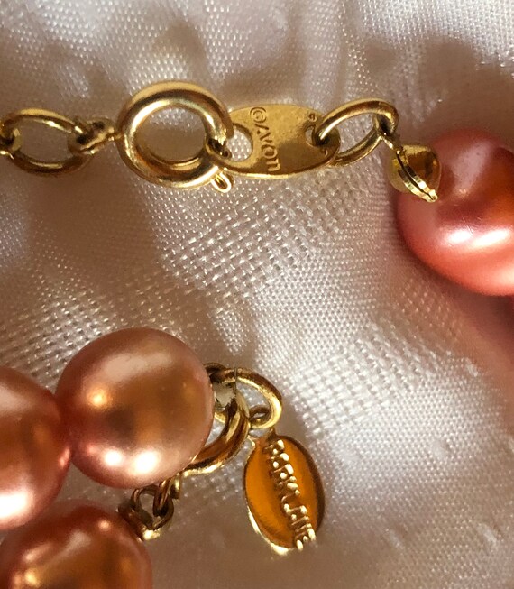Vintage 1990s Avon 54” Ombré Peach Baroque Faux Pearl… - Gem