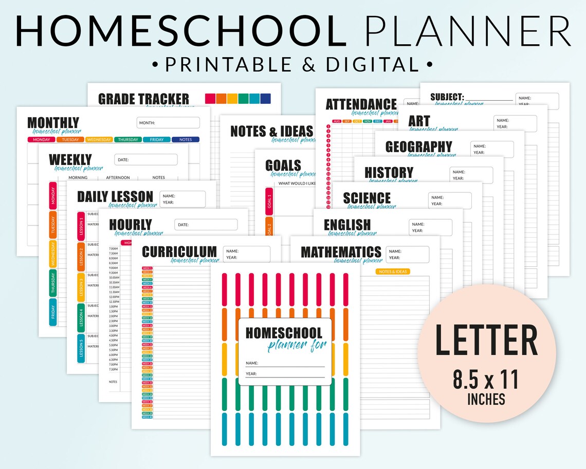 Homeschool Planner Printable Bundle Homeschool Printables | Etsy UK