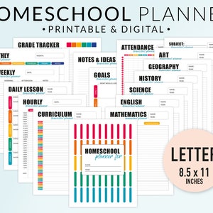 Homeschool Planner Printable Bundle – Homeschool Printables – Back to School Student Lesson ...