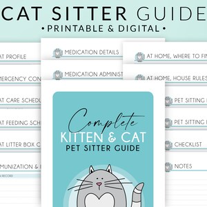 Cat Sitter Guide Fillable & Printable PDF Kitty Pet Sitter | Etsy UK