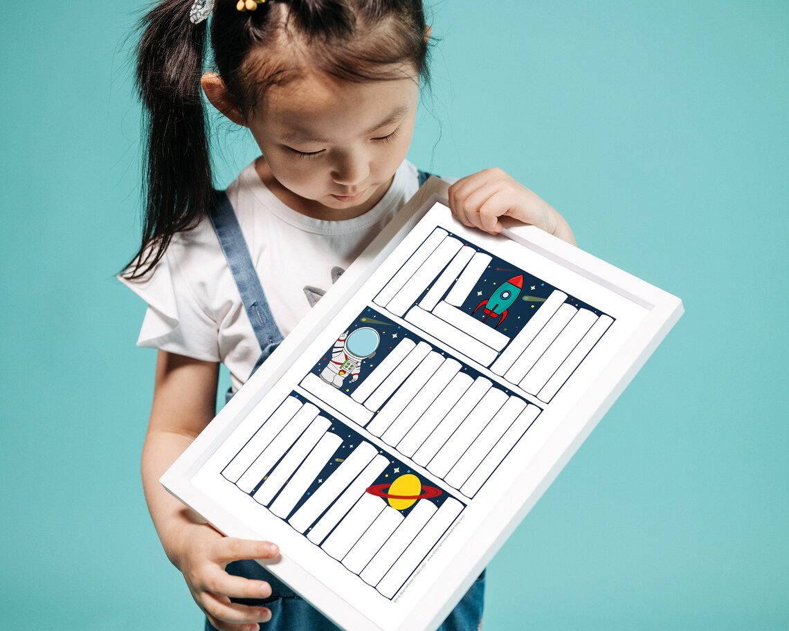 Kids Reading Log Printable Space Themed Childrens Bookshelf - Etsy