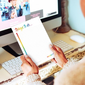 To Do List Printable & Digital – Rainbow Daily Checklist Planner Page ...