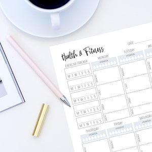 Food Journal & Fitness Tracker Weekly Printable – One Week Health ...