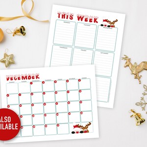 Weekly Planner Printable Christmas Theme – Seasonal Calendar Holiday ...