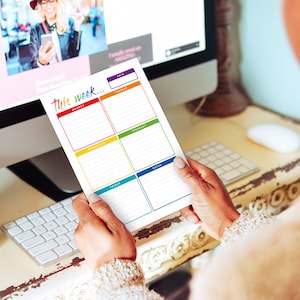 Five Day Weekly Planner Printable – Rainbow Week Days Back to School ...