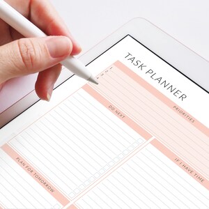 Task Planner Printable – Digital Tablet / Smartphone Compatible – Daily ...