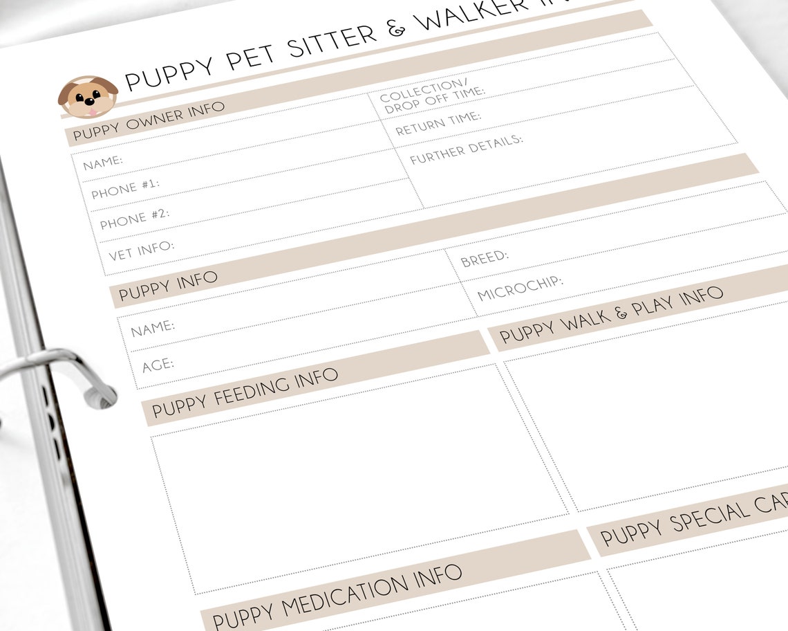 New Puppy Planner Bundle Printable Pet Care Planner Puppy - Etsy
