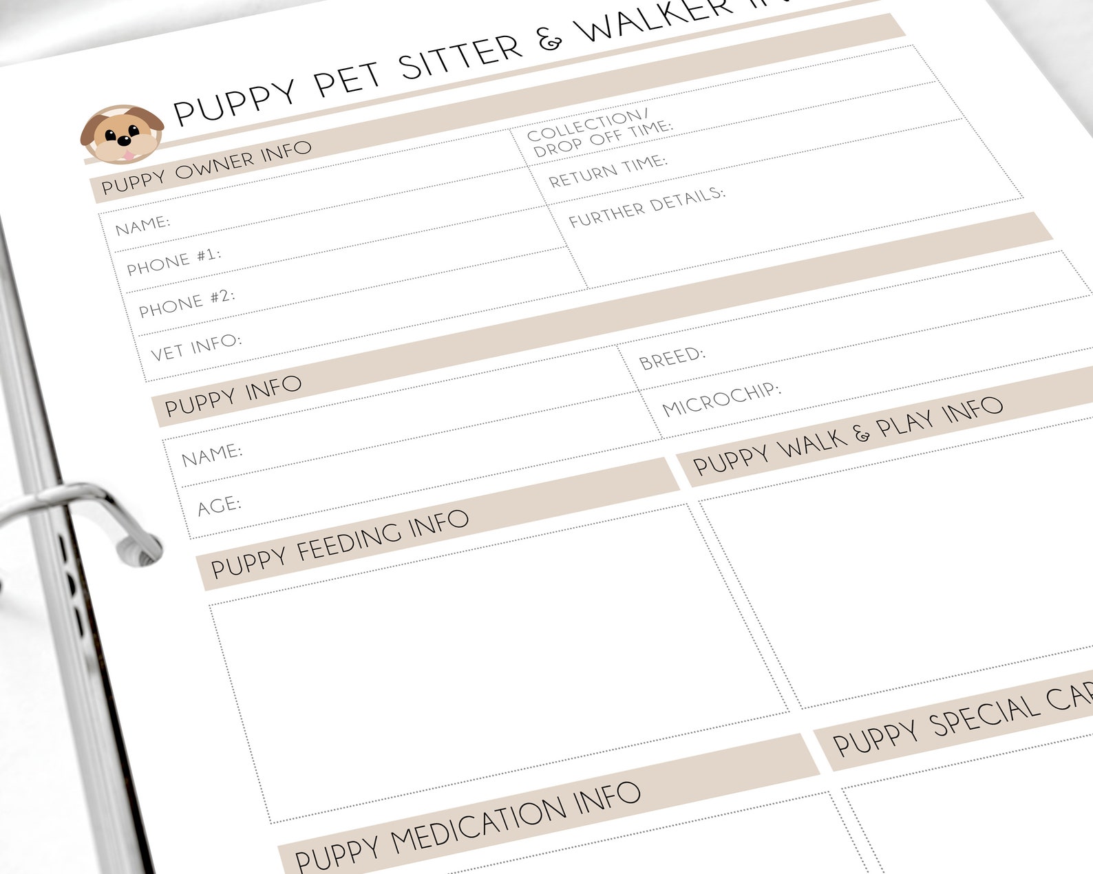 New Puppy Planner Bundle – Printable Pet Care Planner – Puppy Checklist ...