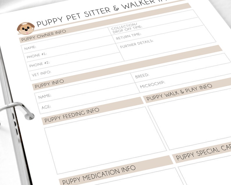 New Puppy Planner Bundle – Printable Pet Care Planner – Puppy Checklist ...