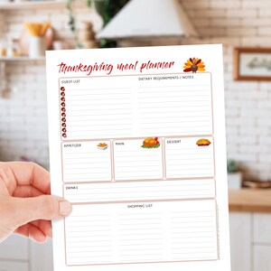 Thanksgiving Meal Planner Printable – Thanksgiving Dinner Party Menu ...