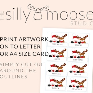 Christmas Editable Place Cards Template – Printable Table Seating Cards ...