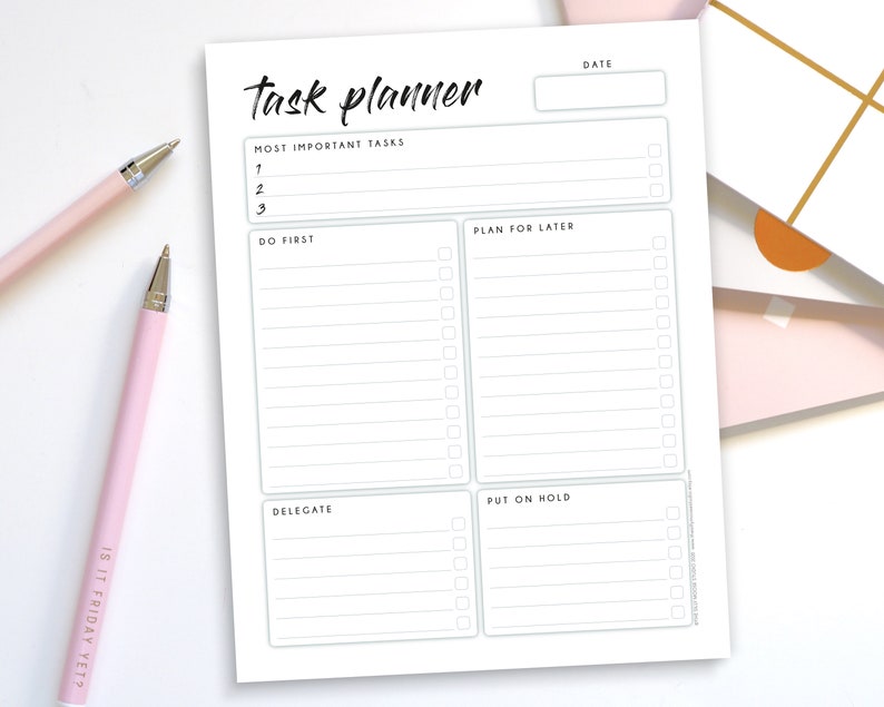 Task Planner Printable & Fillable PDF Priority to Do List - Etsy