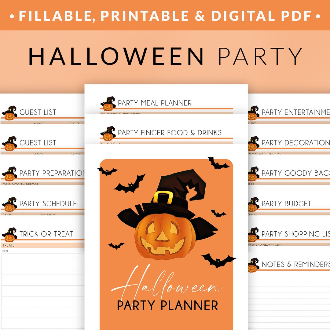 Halloween Party Planner Printable Fillable PDF – Halloween Food ...