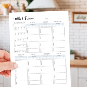 Food Journal & Fitness Tracker Weekly Printable – One Week Health ...