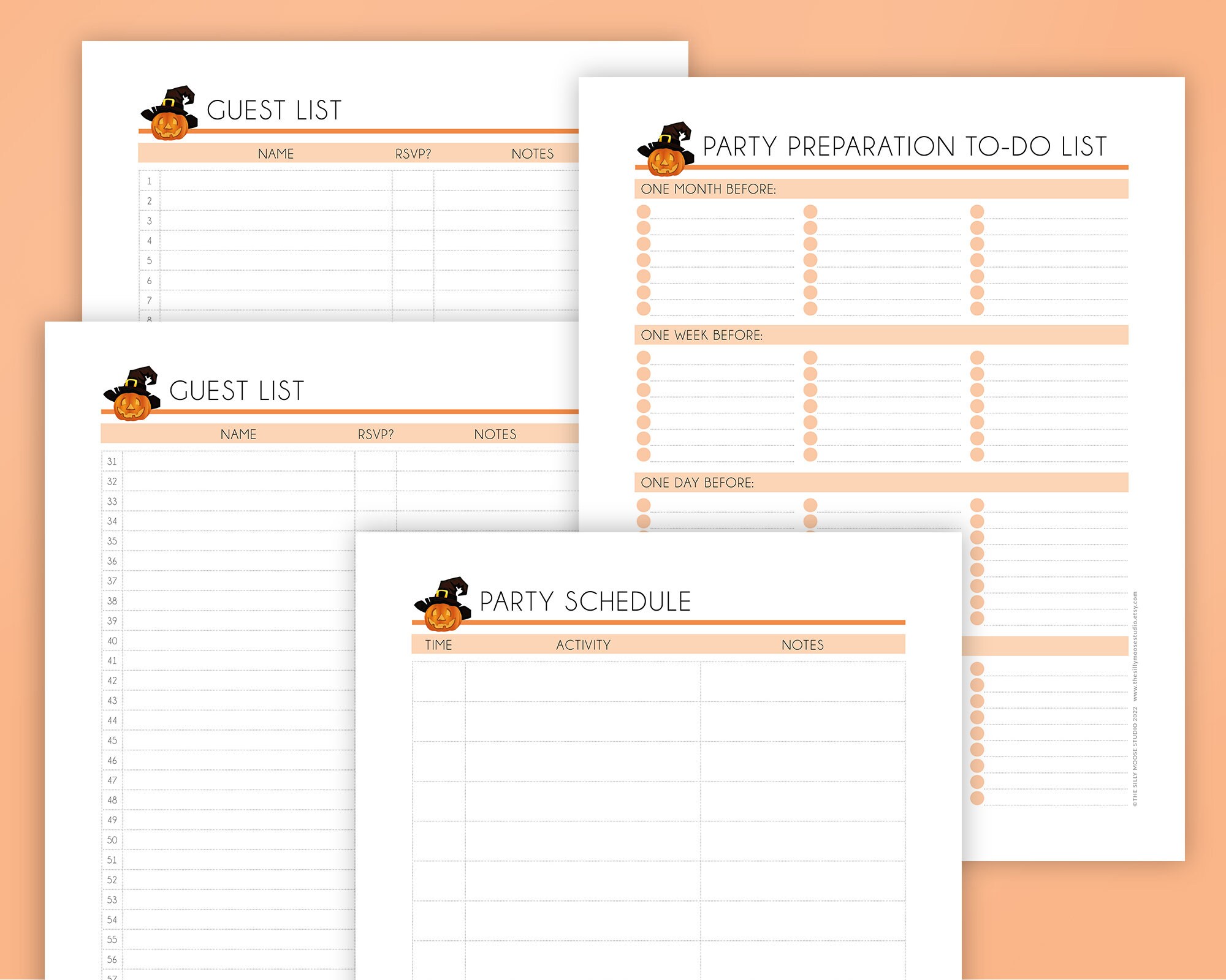 Halloween Party Planner Printable Fillable PDF Halloween - Etsy