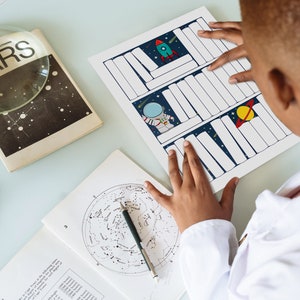 Kids Reading Log Printable – Space Themed Childrens Bookshelf Book ...