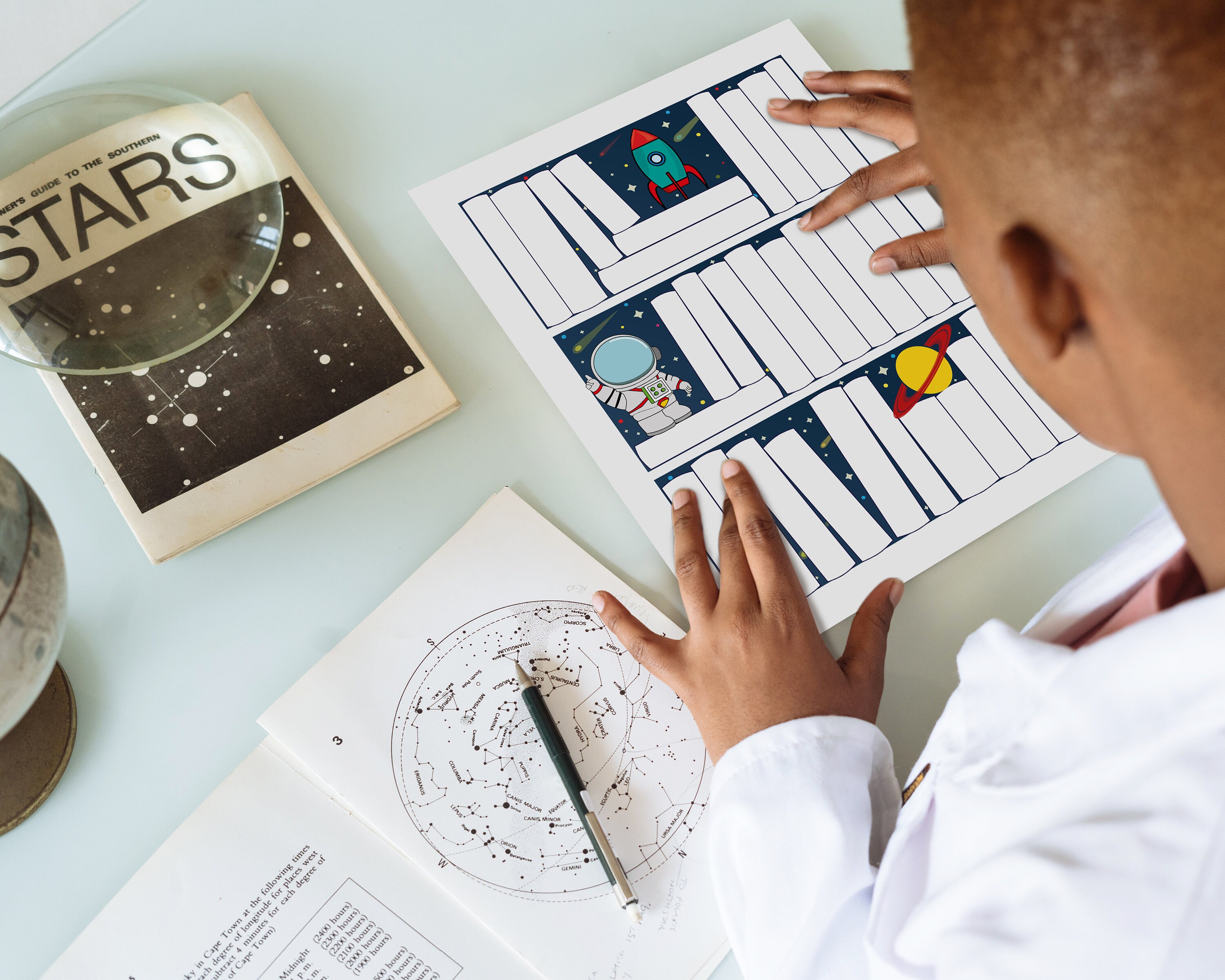 Kids Reading Log Printable Space Themed Childrens Bookshelf - Etsy