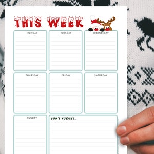 Weekly Planner Printable Christmas Theme – Seasonal Calendar Holiday ...