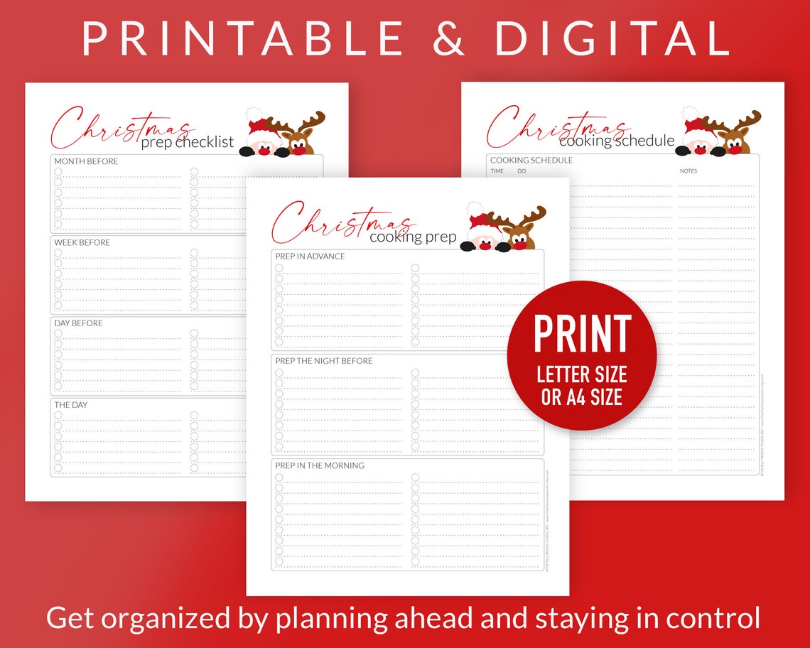 Christmas Menu Planner Printable Kit – Holiday Meal Planning Template ...