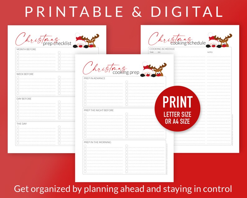 Christmas Menu Planner Printable Kit – Holiday Meal Planning Template ...