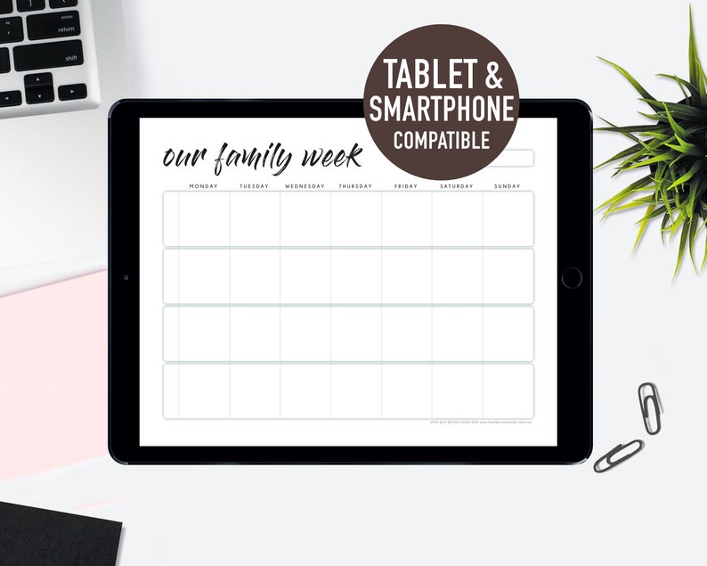 Weekly Family Calendar Fillable & Printable Planner PDF - Etsy