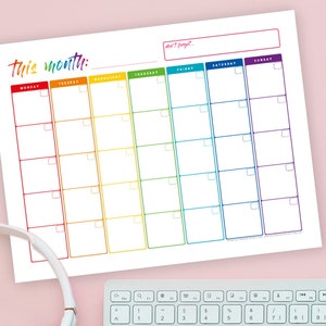 Planner Printable & Digital – Rainbow Daily and Weekly Planner Pages ...
