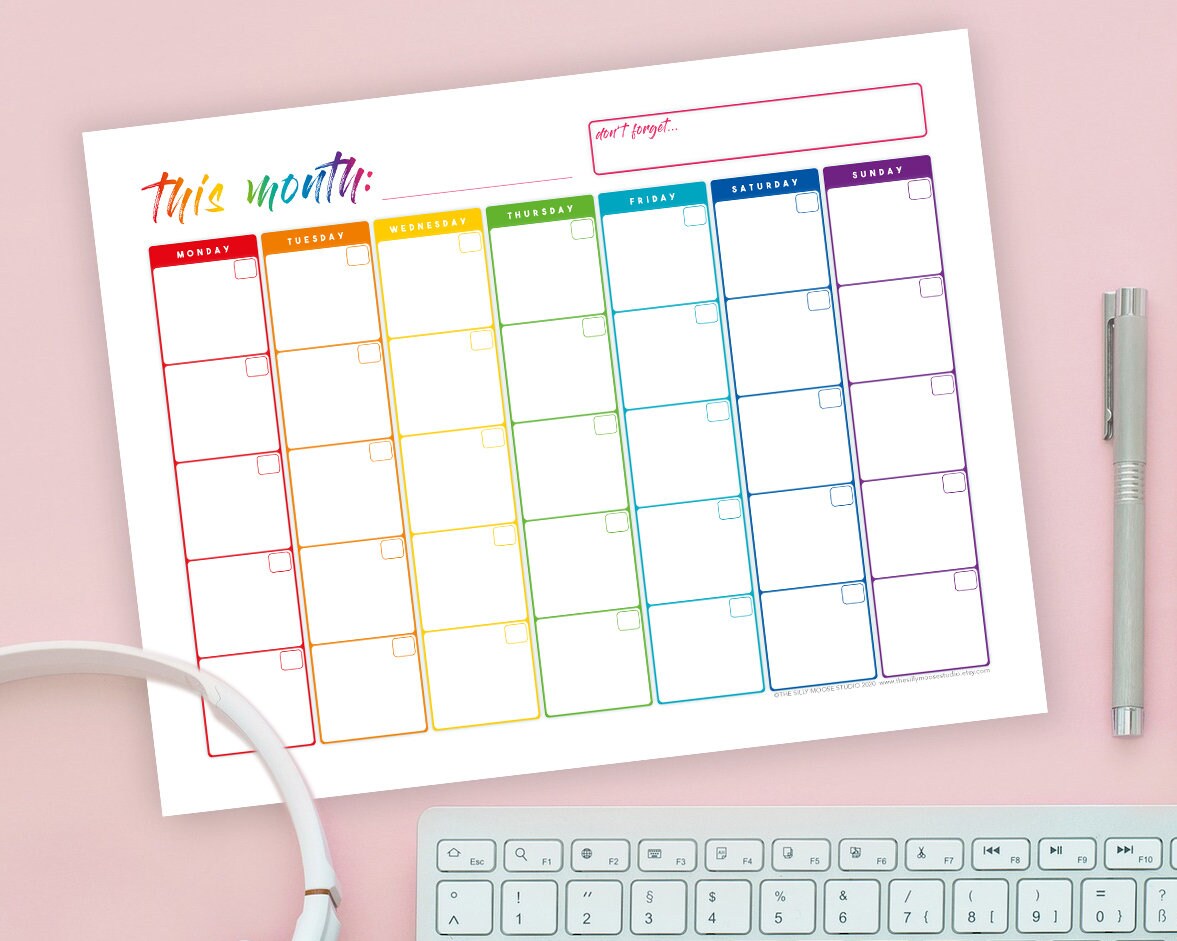Planner Printable & Digital Rainbow Daily and Weekly Planner - Etsy UK