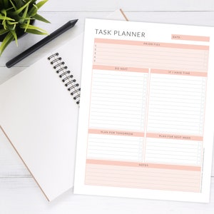 Task Planner Printable – Digital Tablet / Smartphone Compatible – Daily ...