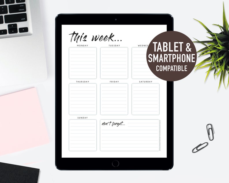 Weekly Planner Printable Fillable PDF – to Do List Organiser – Diary ...