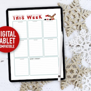 Weekly Planner Printable Christmas Theme – Seasonal Calendar Holiday ...