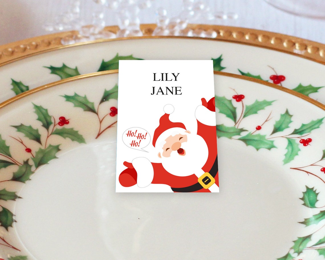 Christmas Place Cards Printable Santa Personalized Table - Etsy UK