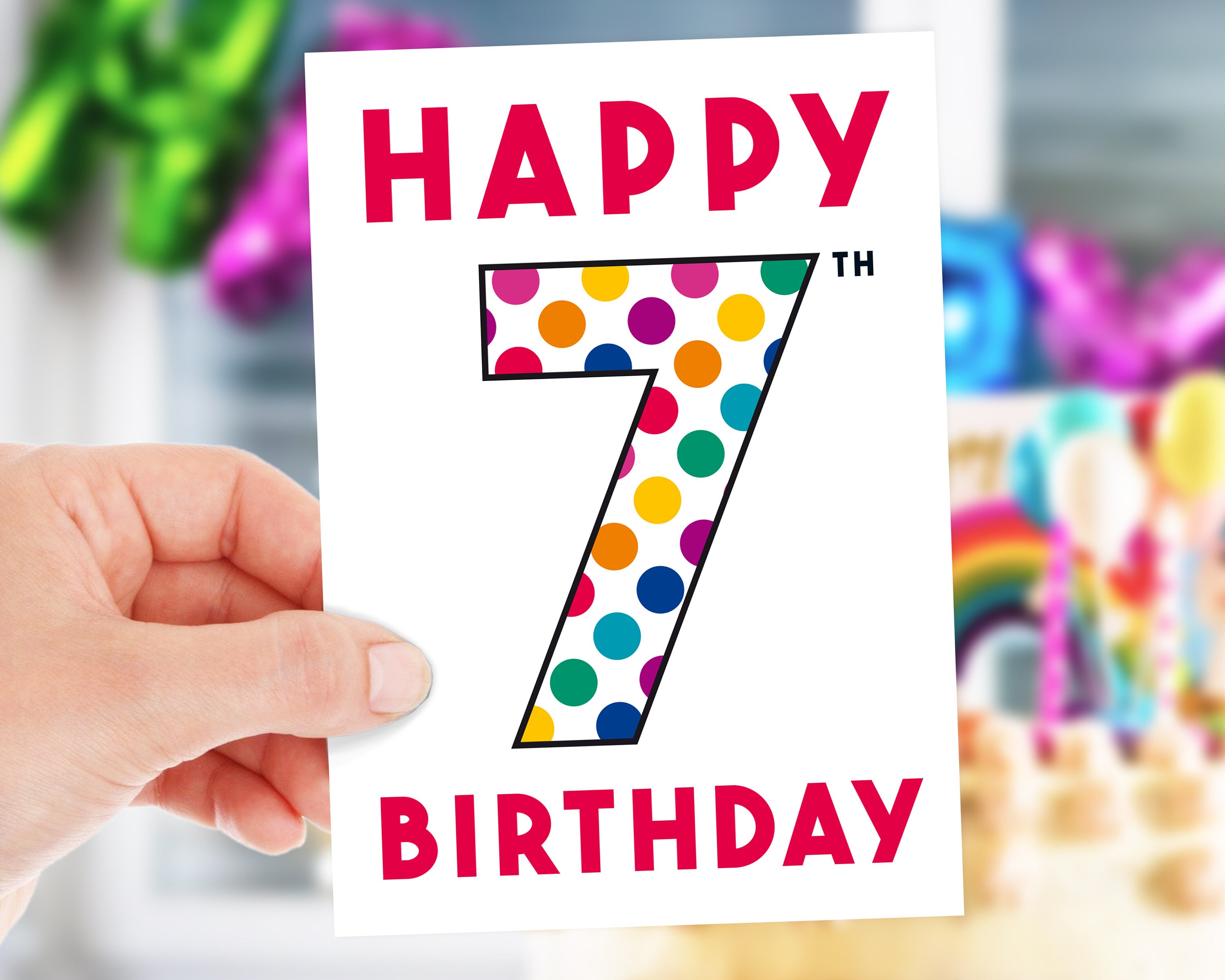 Happy 7th Birthday Cards Printable