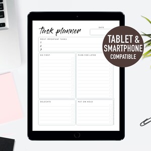 Task Planner Printable & Fillable PDF – Priority to Do List ...
