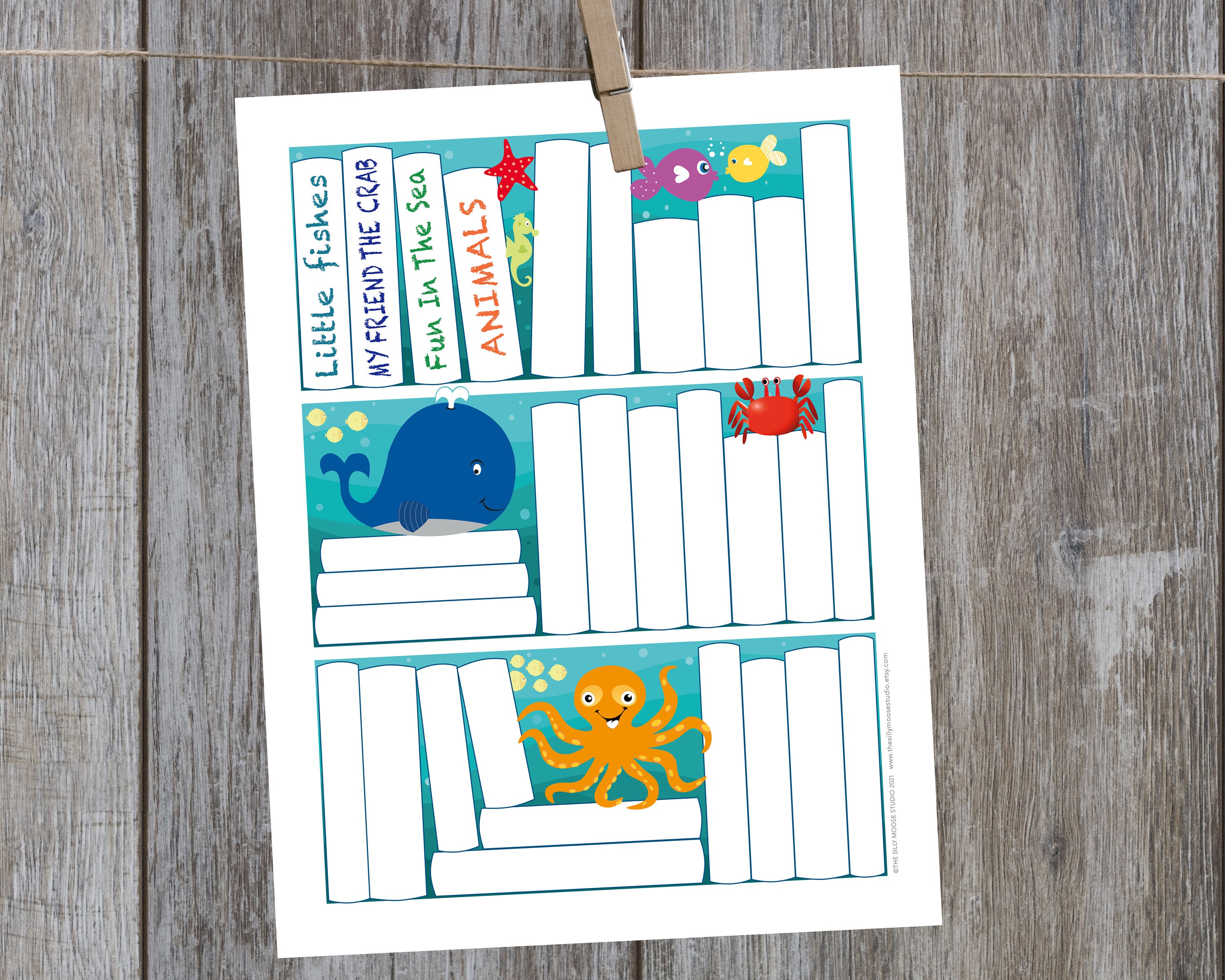Kids Reading Log Printable Under the Sea Childrens Book - Etsy UK