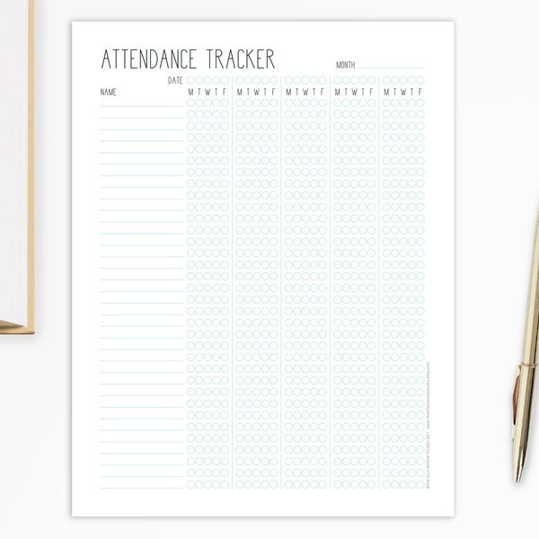 Monthly Attendance Record - Etsy