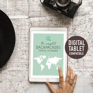 Backpacker Travel Itinerary Planner, Printable & Fillable PDF Template ...