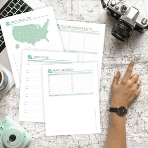 Backpacker Travel Itinerary Planner, Printable & Fillable PDF Template ...