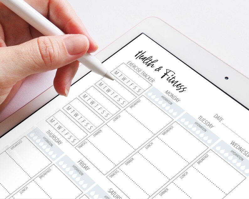 Food Journal & Fitness Tracker Weekly Printable – One Week Health ...