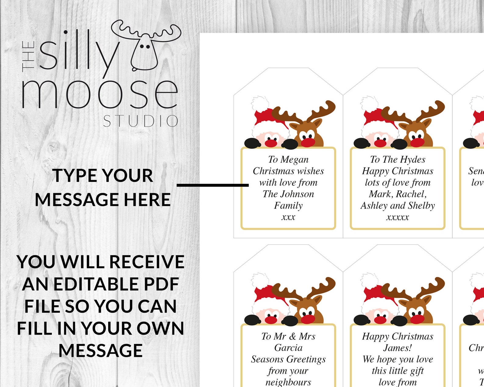 Christmas Gift Tags Printable Editible Holiday Favor Tag - Etsy