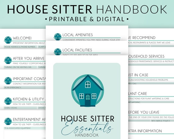 House Sitter Instructions Printable House Guest Welcome - Etsy
