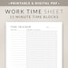 Time Sheet Printable 15 Minute Units – Work Time Tracker – Employee ...