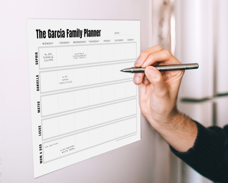 Weekly Family Planner Printable EDITABLE CANVA Planner - Etsy