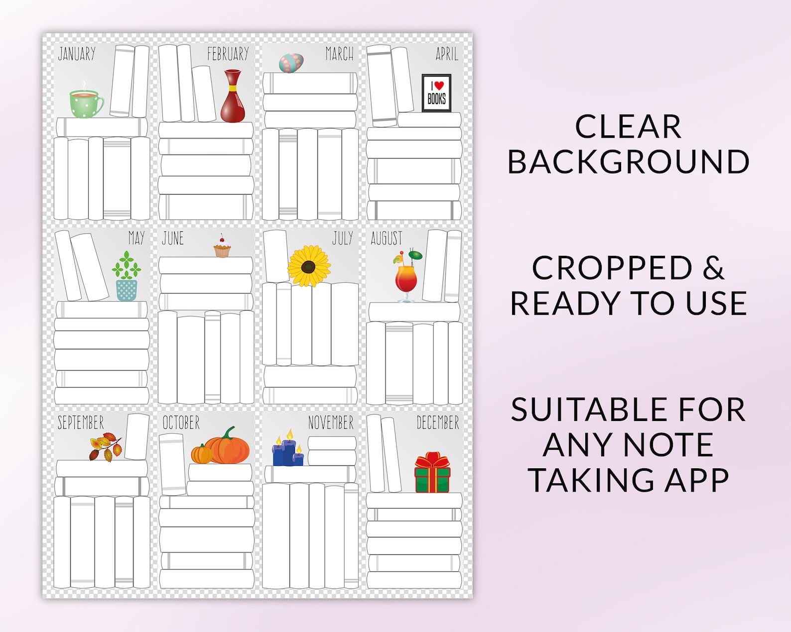 Book Tracker Digital Planner Stickers – Reading Habit & Book Challenge ...