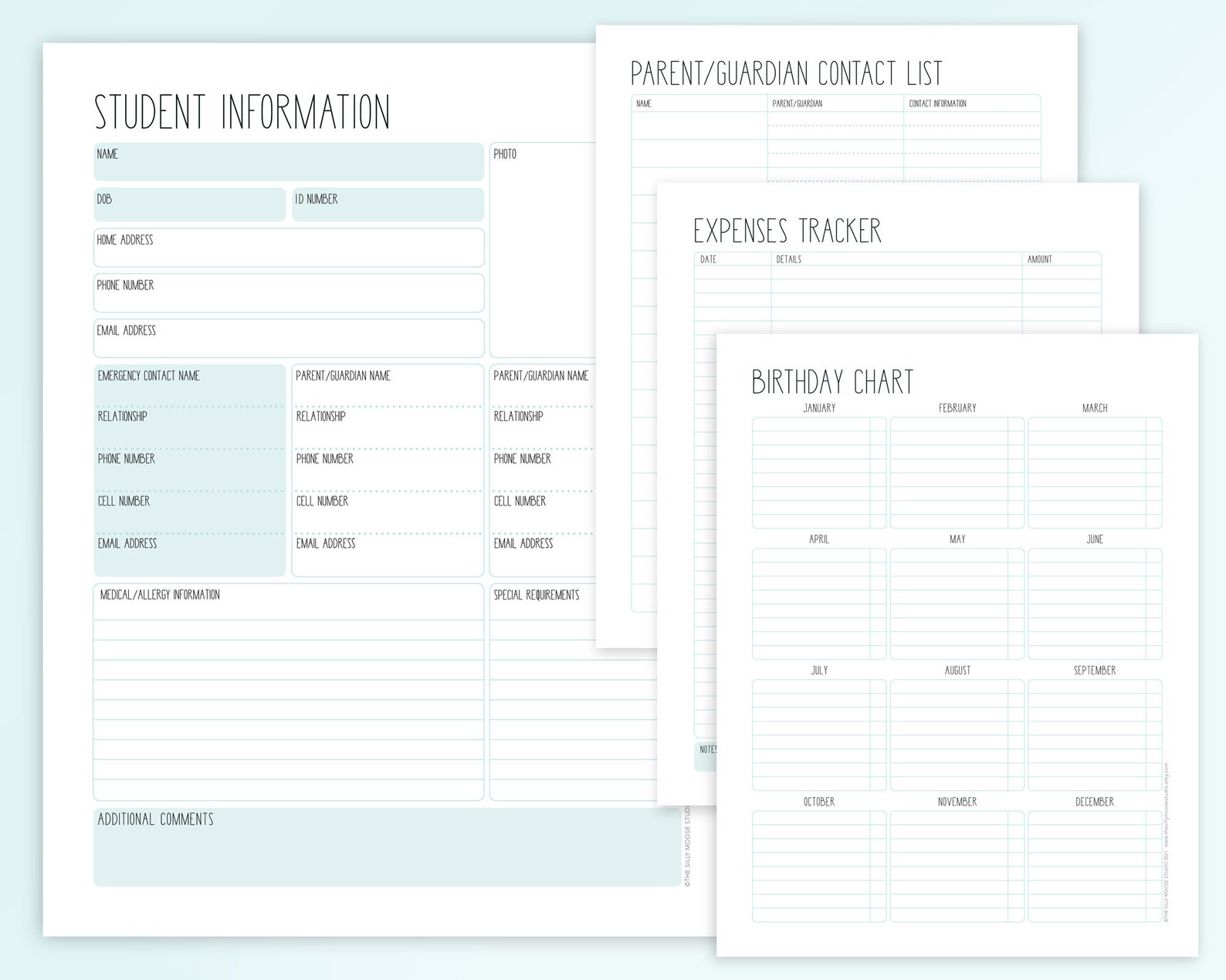Teacher Planner Printable Kit Tutor Class Planning Bundle | Etsy