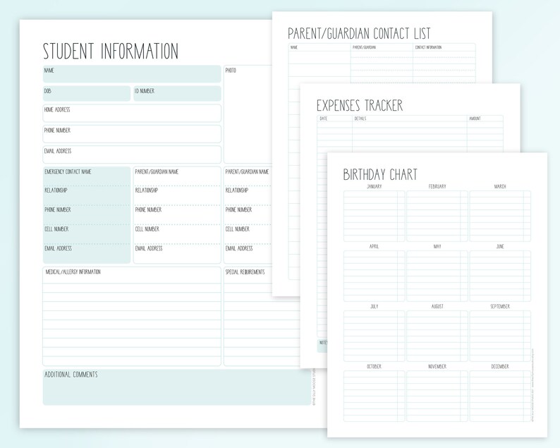 Teacher Planner Printable Kit Tutor Class Planning Bundle - Etsy