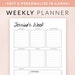 Editable Weekly Planner Printable CANVA Planner Template Personalized ...